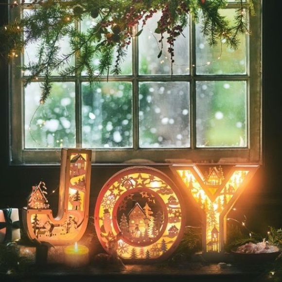 Anthropologie | Holiday | Anthropologie Winter Wonderland Scene Set Joy ...